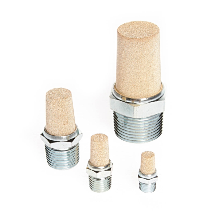 Alwitco P28 Porous Metal Filter-Muffler, 1/4" Male NPT, 40 Micron